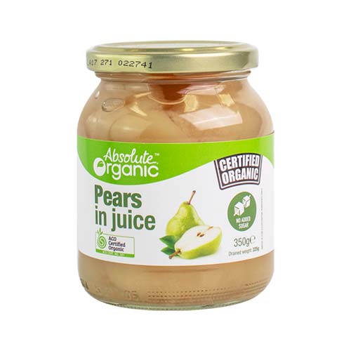 Organic Preserved Fruit - Pears in Juice 350g (Absolute) - Farm Fresh ...