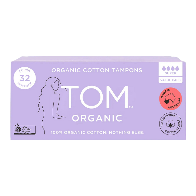 Organic Tampons - Super 32 Pack (Tom) - Farm Fresh Organics