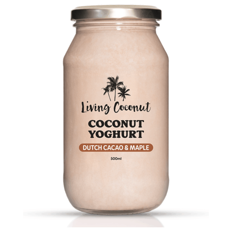 Organic Coconut Yoghurt – Dutch Cacao and Maple 500ml (Living Coconut)
